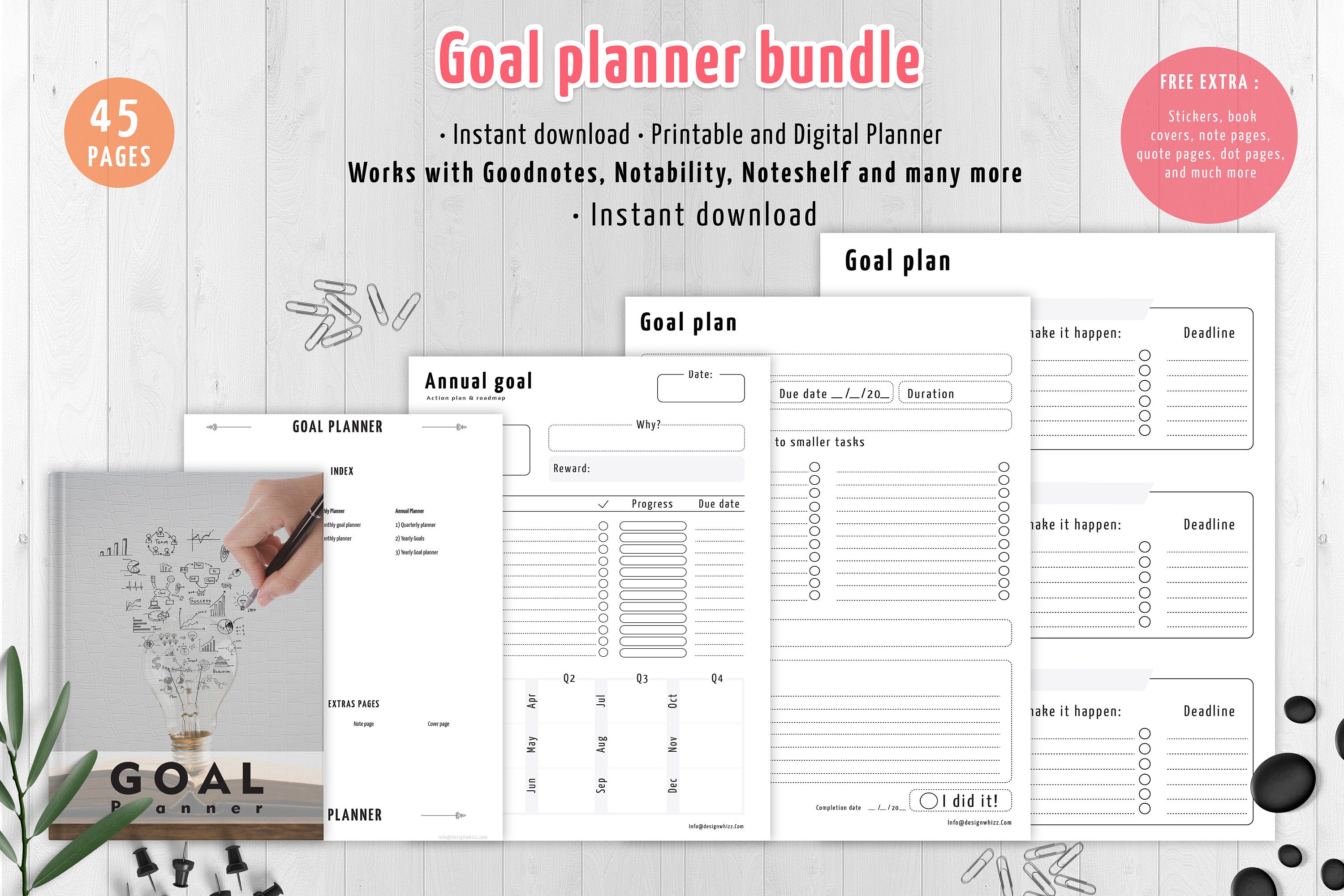 Mega Goals Planner Bundle, Goals 2020, Daily, Weekly, Monthly ...
