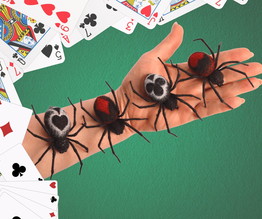 Card Spiders. Spiders With Playing Card Symbols. Brooch Spider. - Etsy