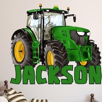 Watercolor Tractor Wall Decal - Personalized Nursery Wall Decals - John ...