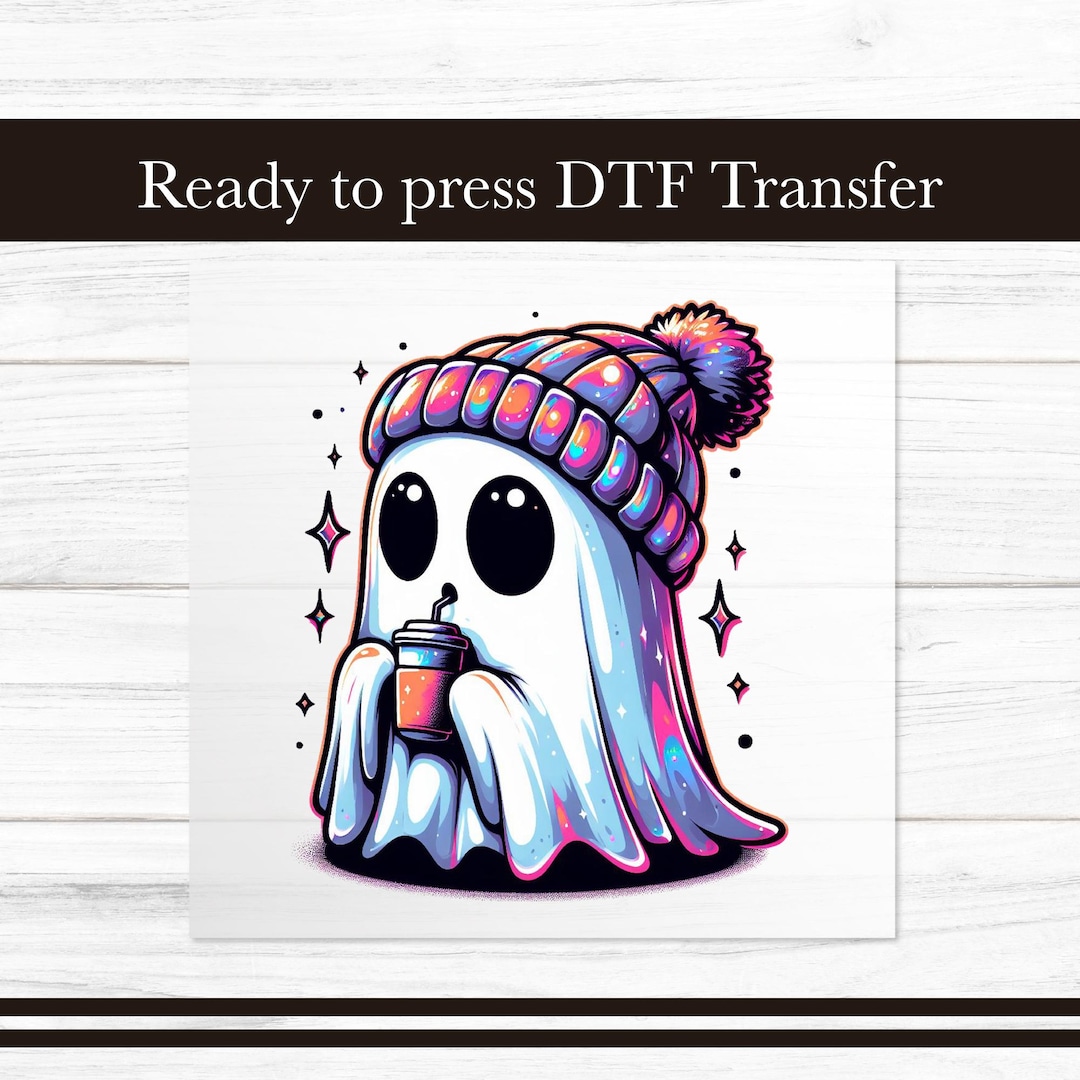 Holographic Ghost DTF Transfer, Halloween Iron on Transfers Design ...