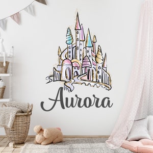 Castle Wall Decal Custom Name Wall Decals Princess Wall Decor Art Mural ...