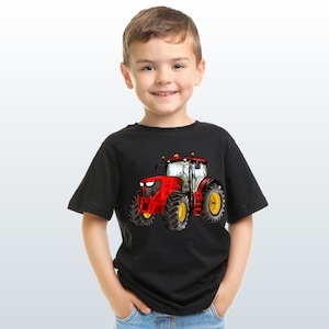 Tractor DTF Transfer, Red Tractor Design for Kids Apparel T Shirts ...