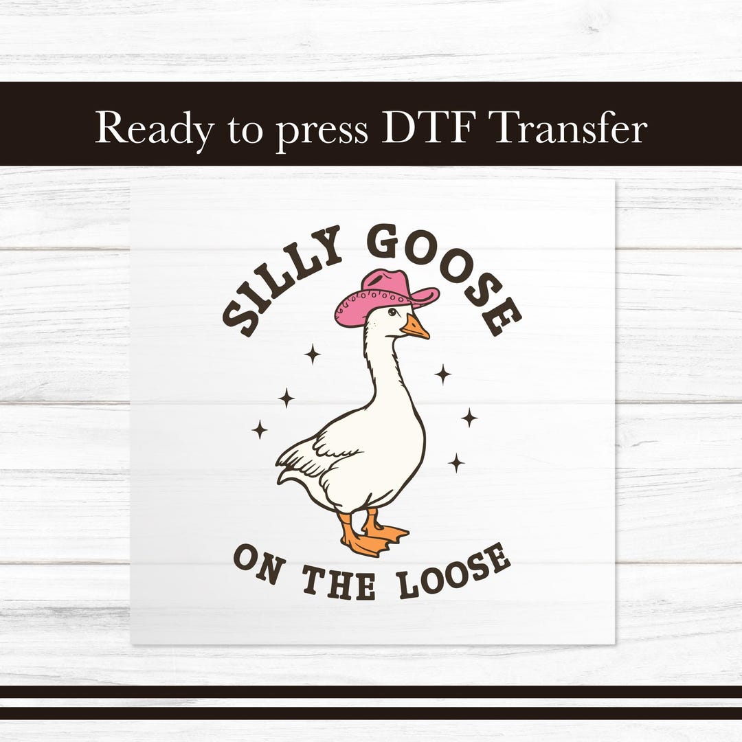 Silly Goose on the Loose DTF Transfer, Retro Cowgirl Iron on Transfers ...