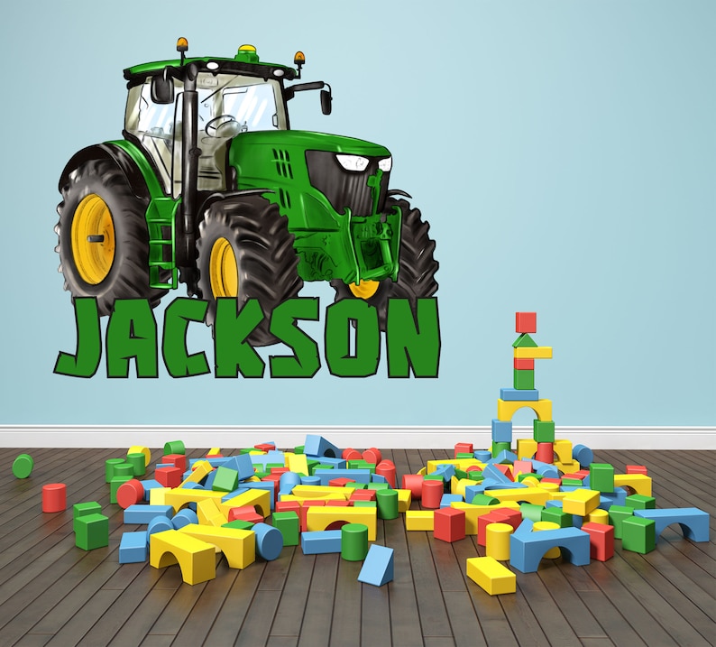 Tractor Decal - Kids Name Wall Decor - Custom Name Wall Decals for Boys ...