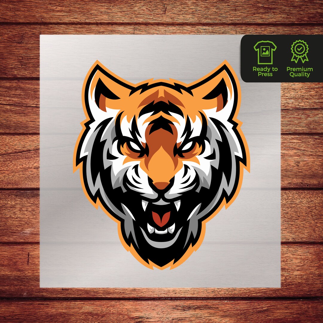 Tiger DTF Transfer - Tiger Head Heat Transfer for T Shirts Animal Theme ...