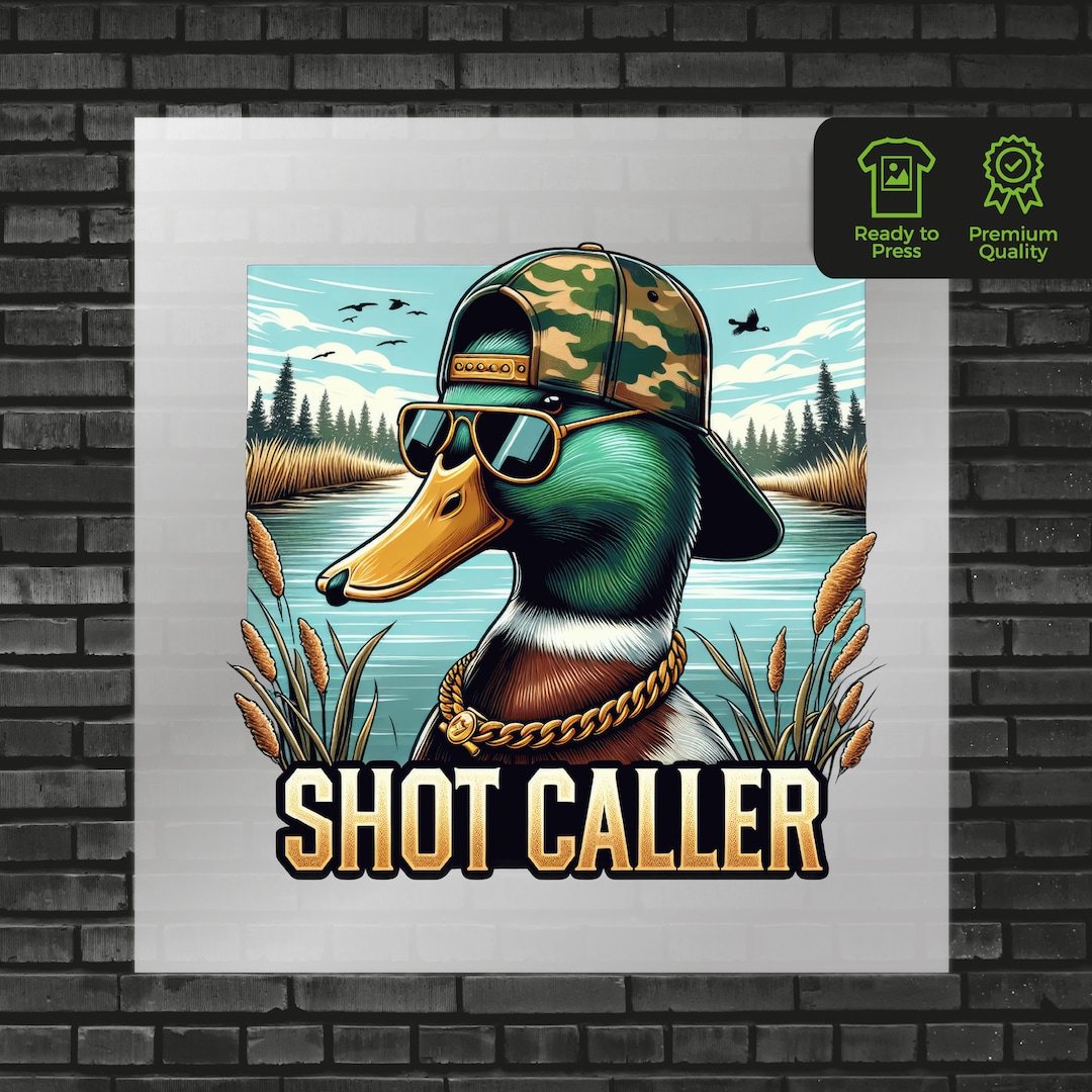 Duck Shot Caller DTF Transfer, Hunting Duck Design for Apparel T Shirt ...
