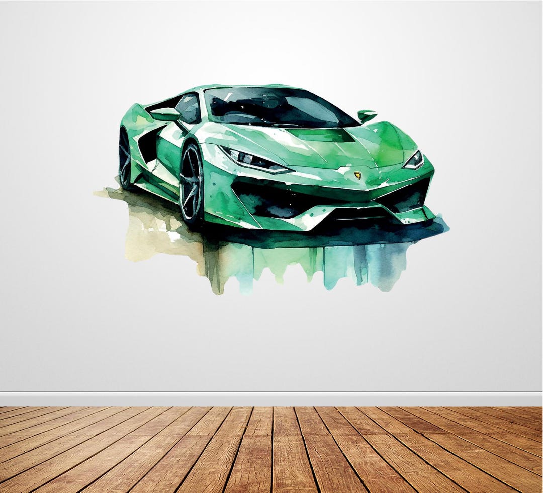 Race Car Wall Art Sticker, Luxury Car, Kids Room Decor, Sports Cars ...