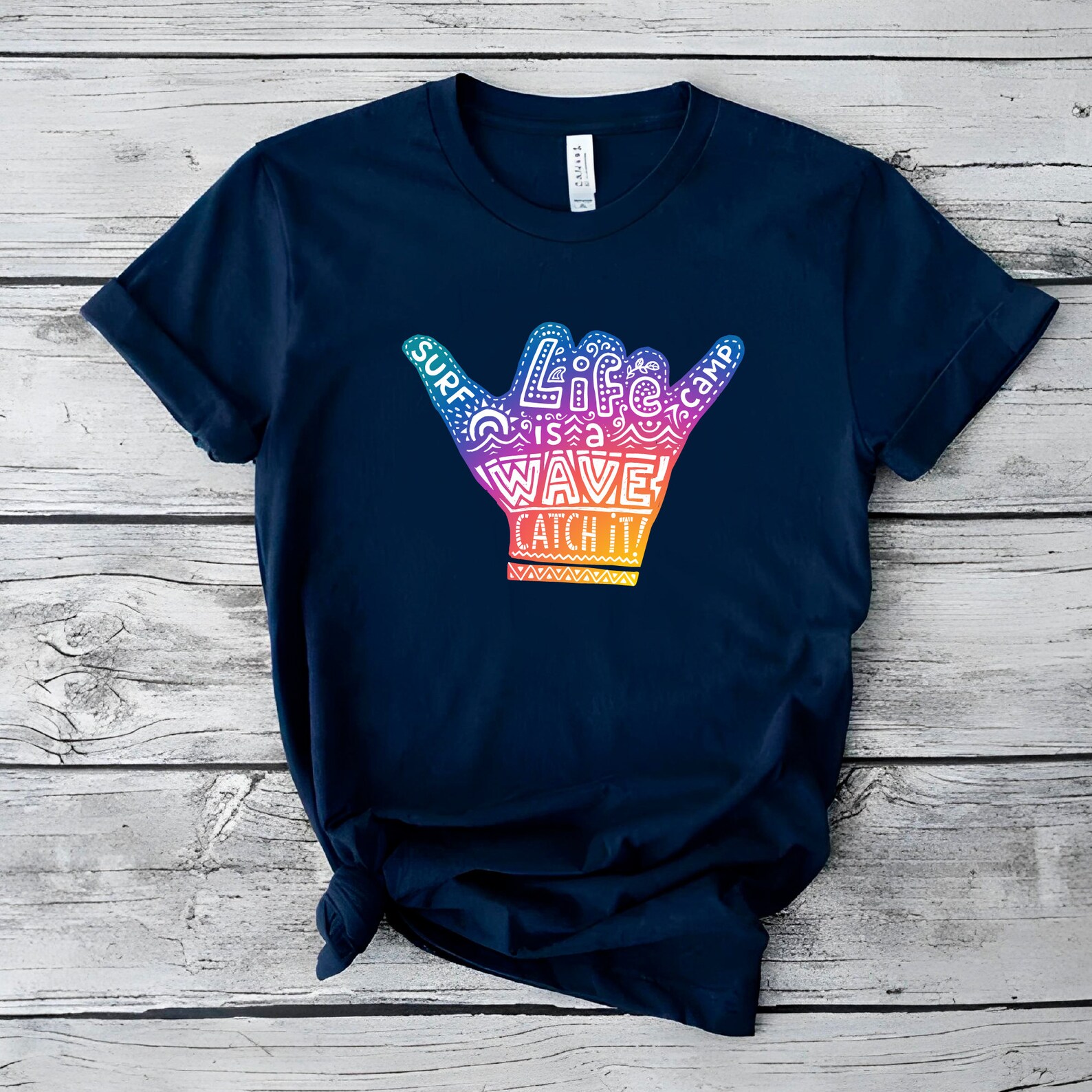 Life is a Wave DTF Transfer - Surf Heat Transfer for Apparel T Shirts ...