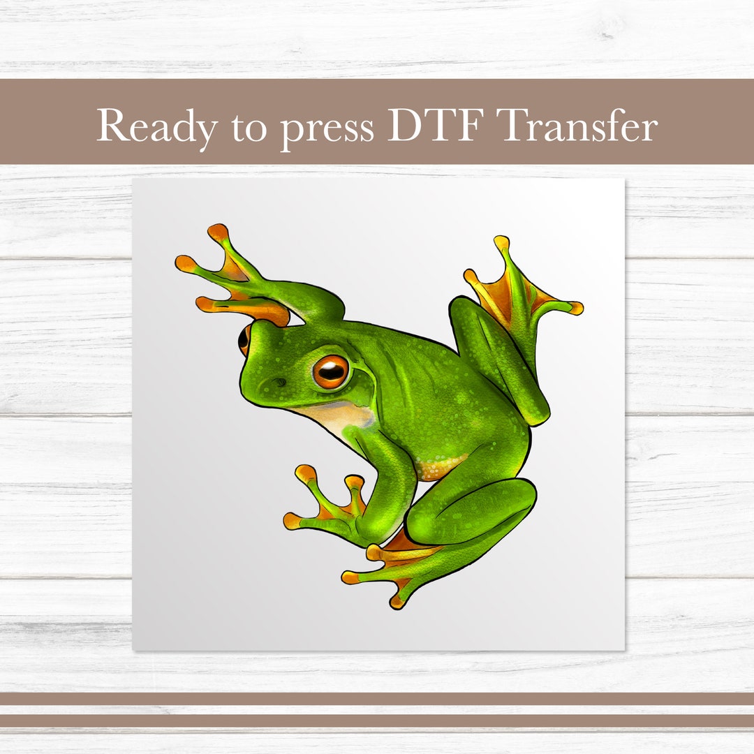 Frog DTF Transfer, Animal Design for Apparel T Shirt, Perfect Custom ...