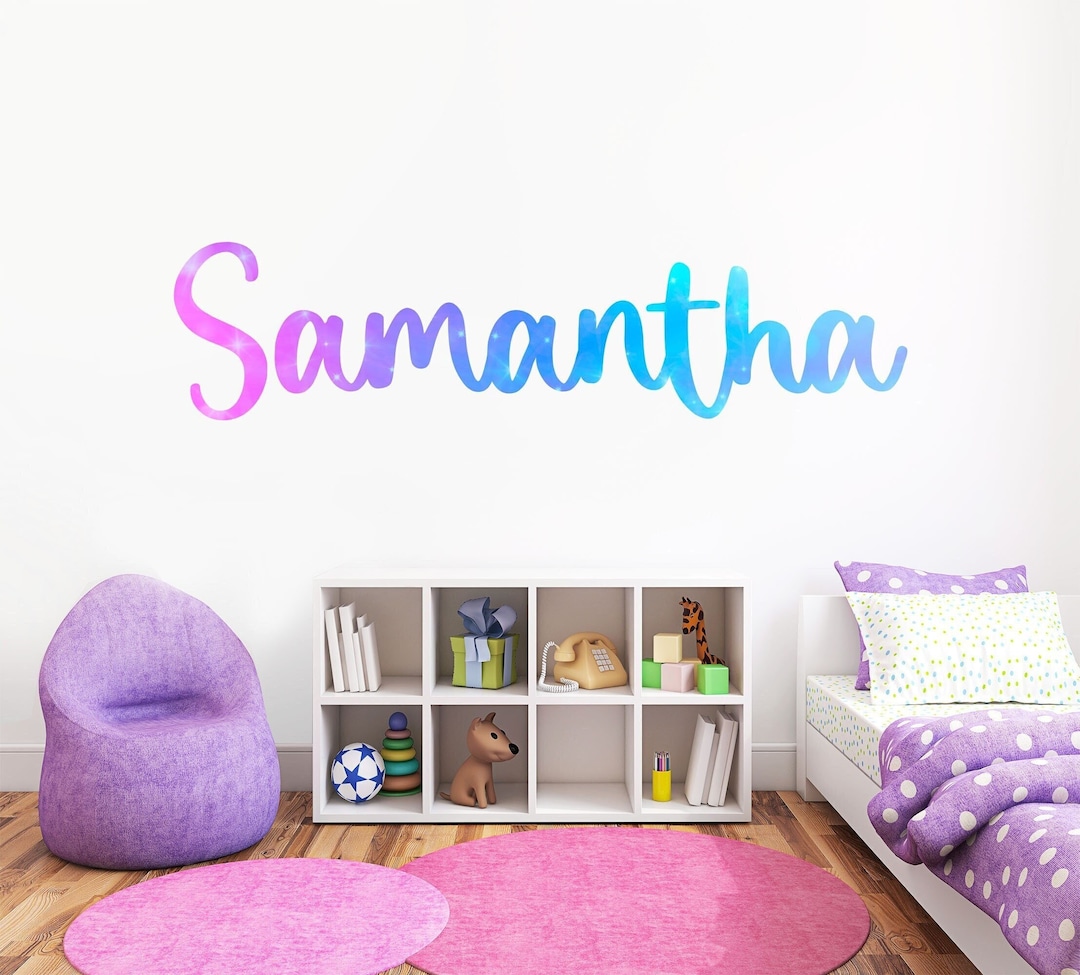 Custom Name Wall Decor Decal - Shimmer Rainbow Wall Decal ...
