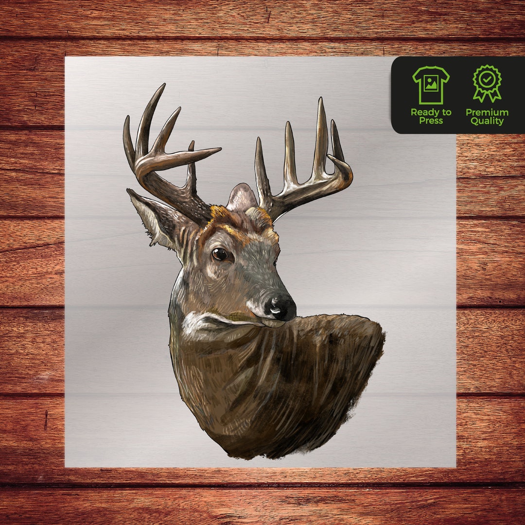 Deer DTF Transfer, Hunting Design, Ready-to-press Graphic for Apparel ...