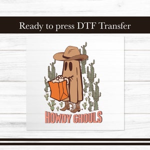 Howdy Ghouls DTF Transfer, Wild West Halloween Iron on Transfers Design, Ready-to-press Graphic ...