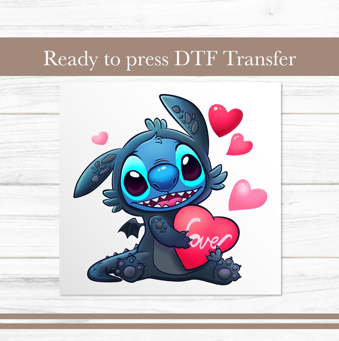 Love Heart DTF Transfer - Character Theme Heat Transfer for T Shirts ...