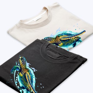 Sea Turtle DTF Transfer, Colorful Turtle Design for Apparel T Shirts ...