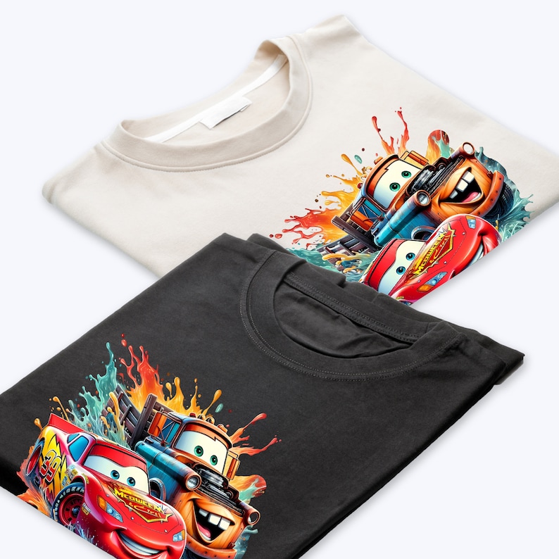 Cars DTF Transfer, Lightning Design, Ready-to-press Graphic for Kids ...