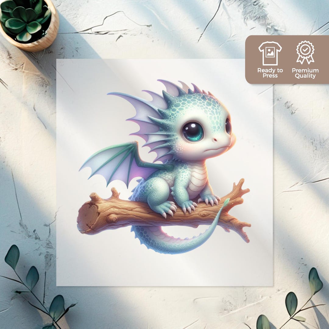Fairytale Dragon DTF Transfer, Watercolor Ready-to-press Design for ...