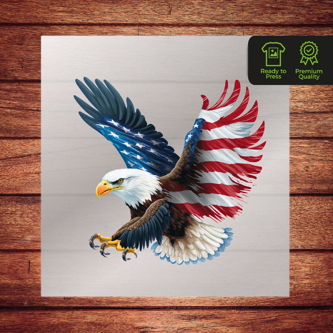 American Eagle DTF Transfer, Eagle Design for Apparel T Shirt, Perfect Custom Tees , Ready to ...