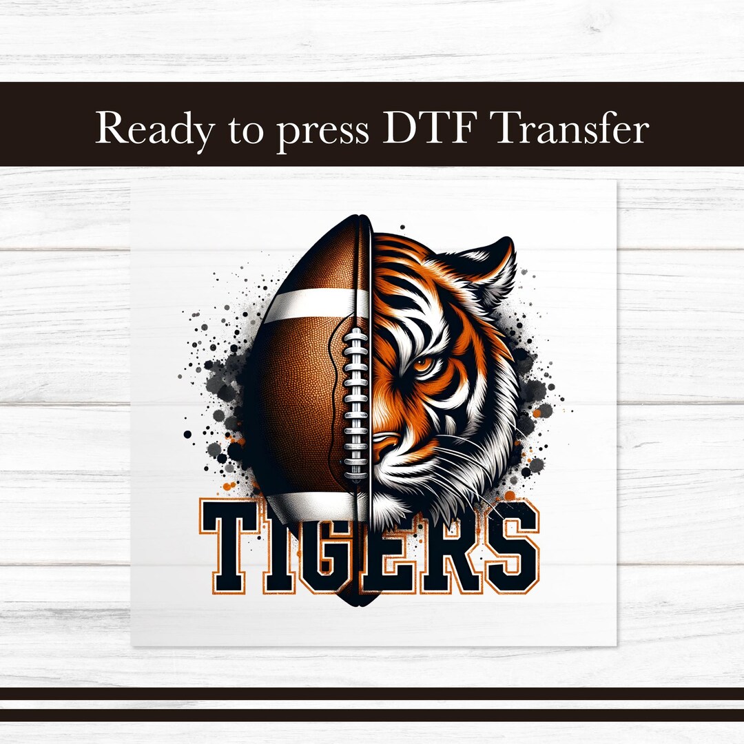 Tigers Football DTF Transfer, Team Iron on Transfers Design, Sport ...