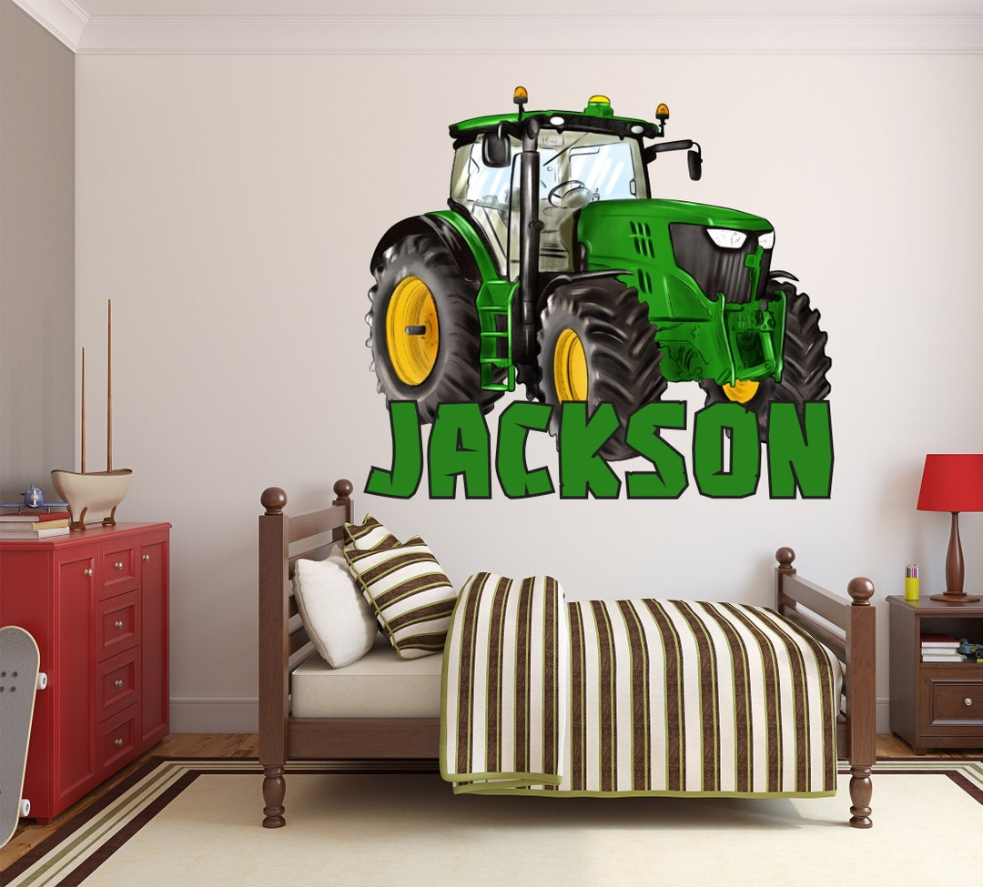 Tractor Decal - Kids Name Wall Decor - Custom Name Wall Decals for Boys ...