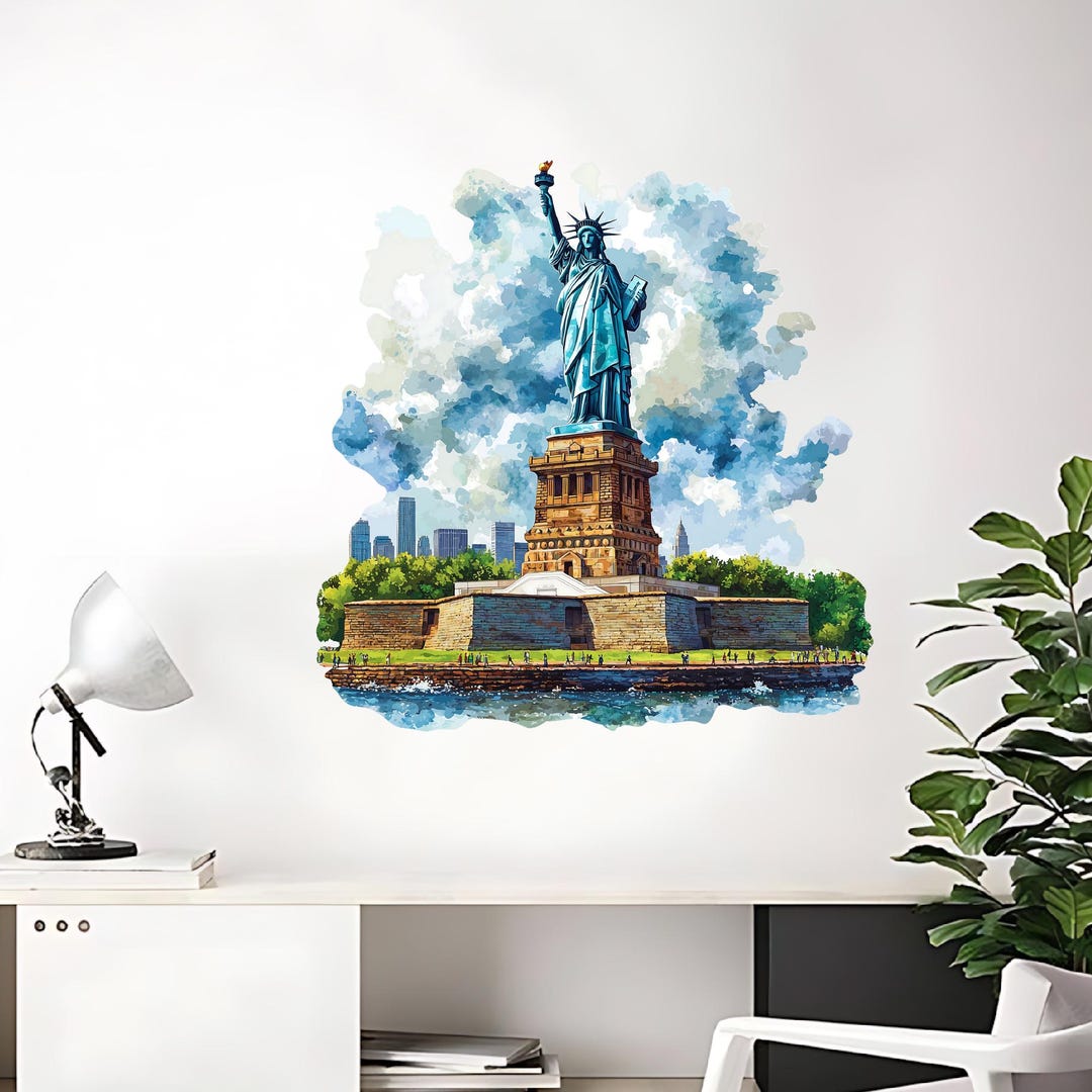 Statue of Liberty Wall Art Sticker Wall Decals Room Bedroom Home Decor ...