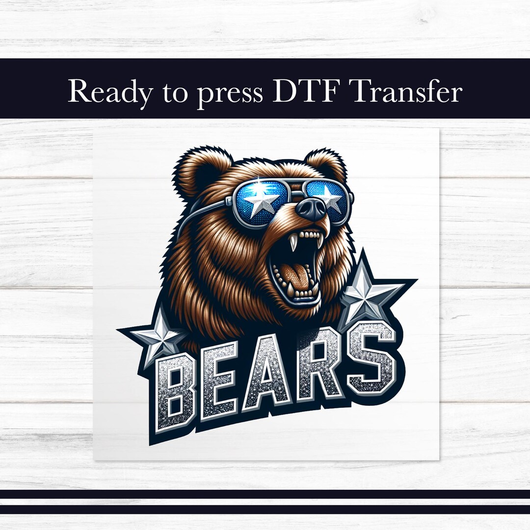 Bears DTF Transfer, Mascot Game Day Ready-to-press Design for Kids ...