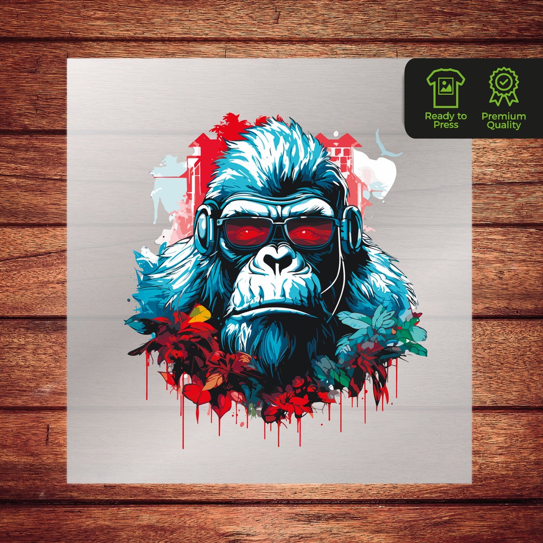 Gorilla Chill DTF Transfer, Ready-to-press Graphic for Adventure ...