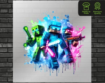 Game Movie DTF Transfer, Gaming Design, Ready to Press Graphic for Kids ...