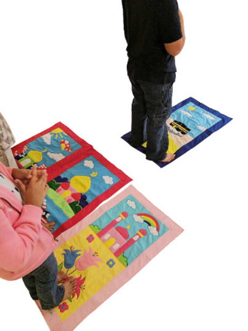 My Little Prayer Rugs for Muslim Kids Colorful Handmade - Etsy