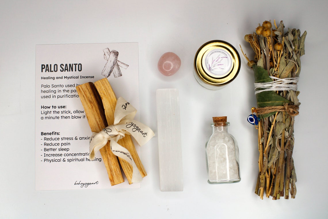 Energy Cleansing Set, Healing Crystal Set, Relaxation Ritual Box ...