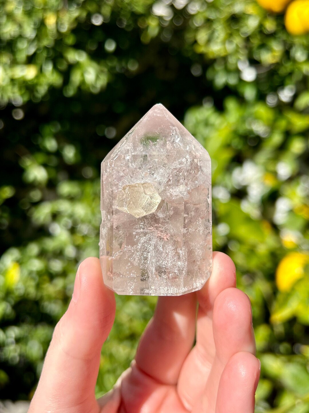 Rare Pink Lithium Quartz Tower With Inner Child From Brazil Crown ...
