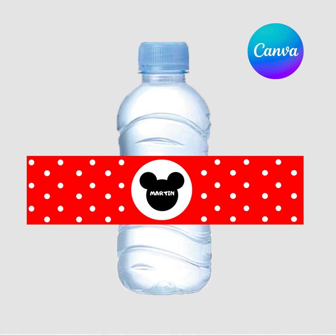 Mickey Mouse Water Bottle Labels, Mickey Mouse Labels Printable, Mickey ...