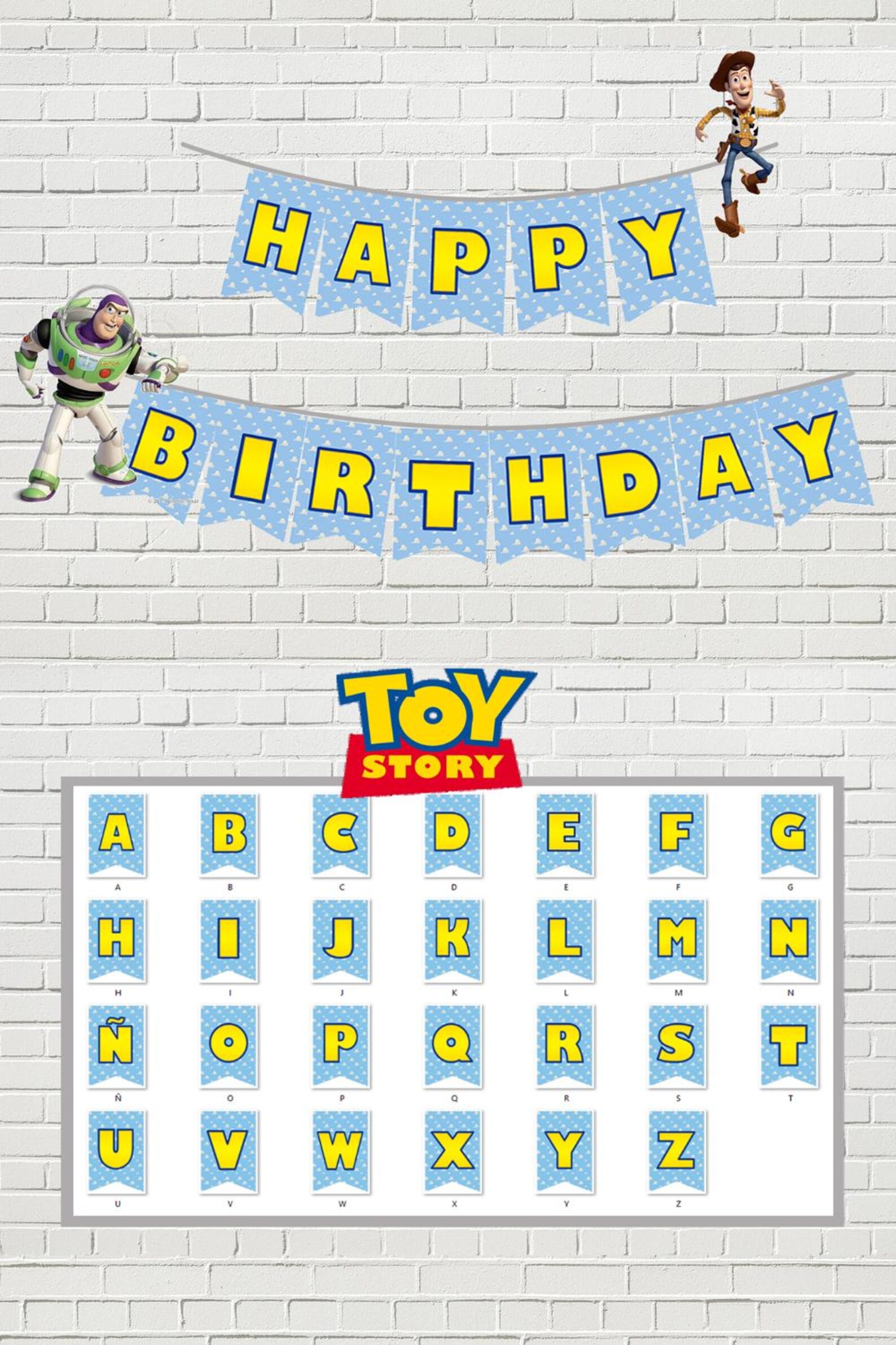 Toy Story Printable Banners, Toy Story Party Banner, Banner Alphabet A ...