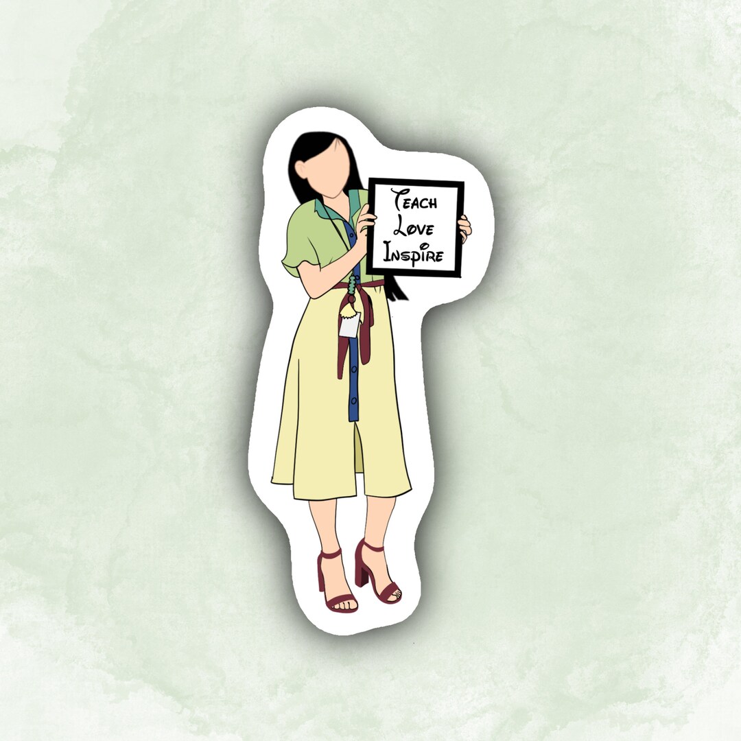 Teacher Mulan Sticker, Mulan Sticker, Teacher Sticker, Princess Sticker ...