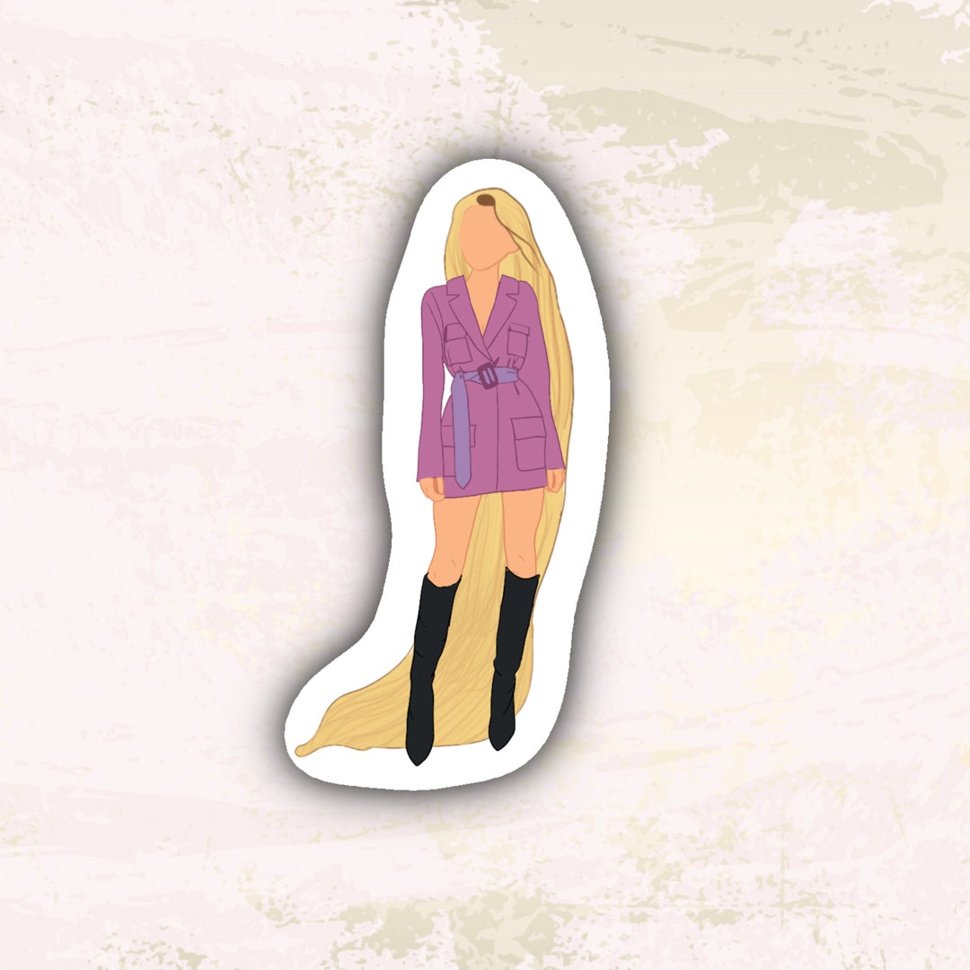Chic Rapunzel Sticker Rapunzel Sticker Modern Princess - Etsy