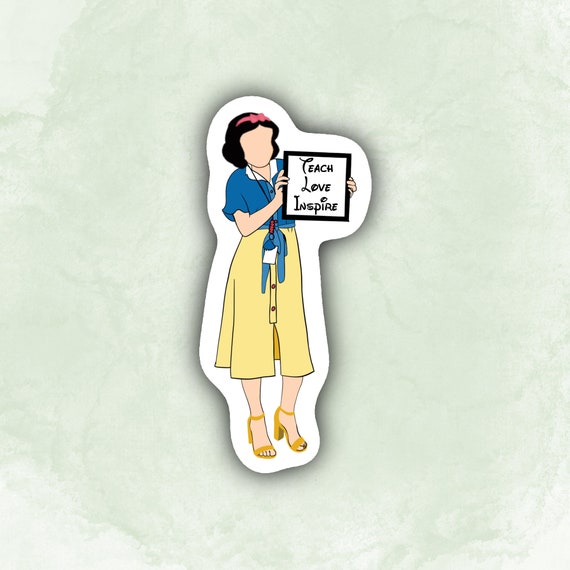 Teacher Snow White Sticker Snow White Sticker Teacher | Etsy