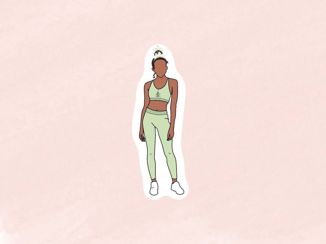 Tiana Workout Outfit Sticker, Gym Sticker, Tiana Sticker, Princess ...