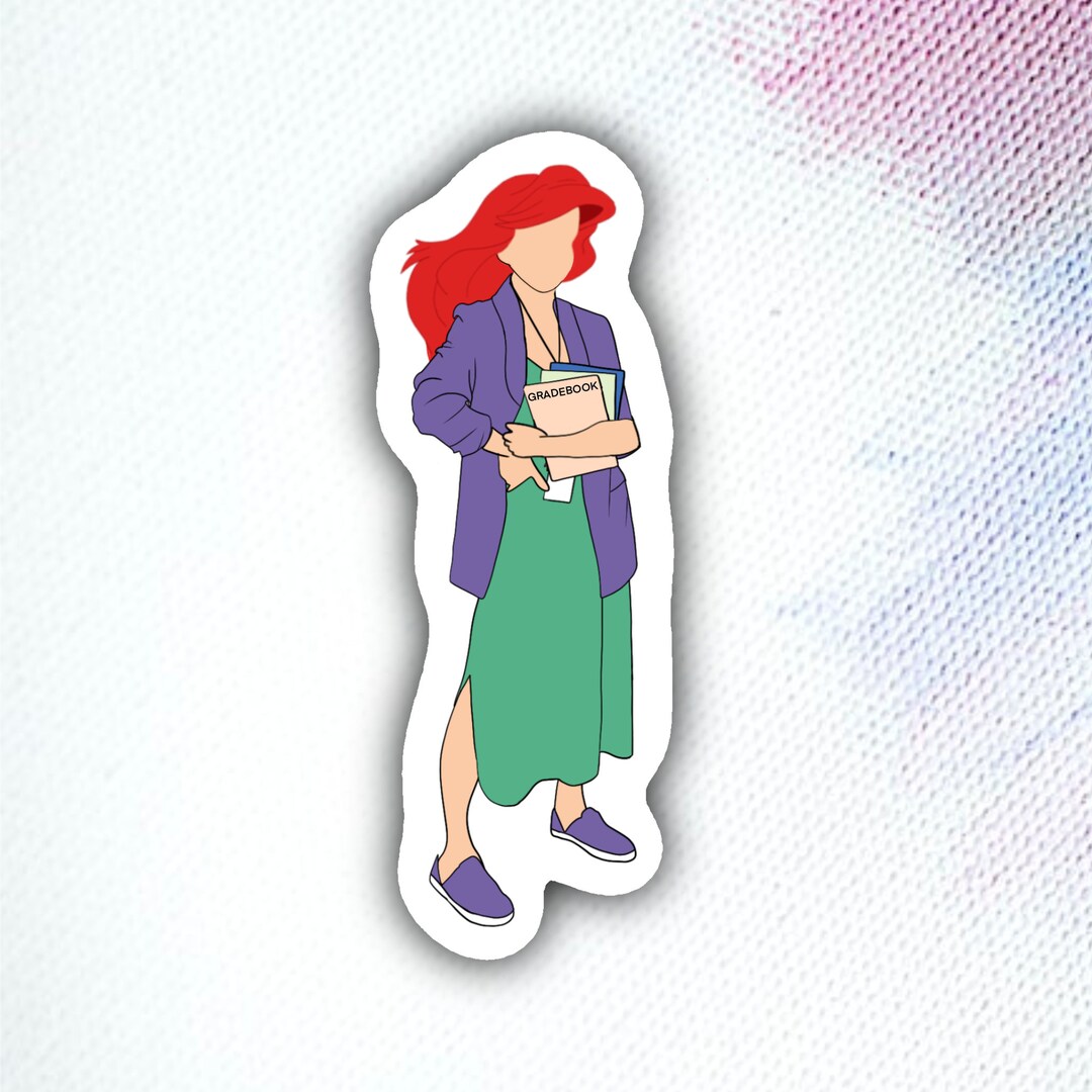Teacher Ariel Sticker Ariel Sticker Teacher Sticker - Etsy