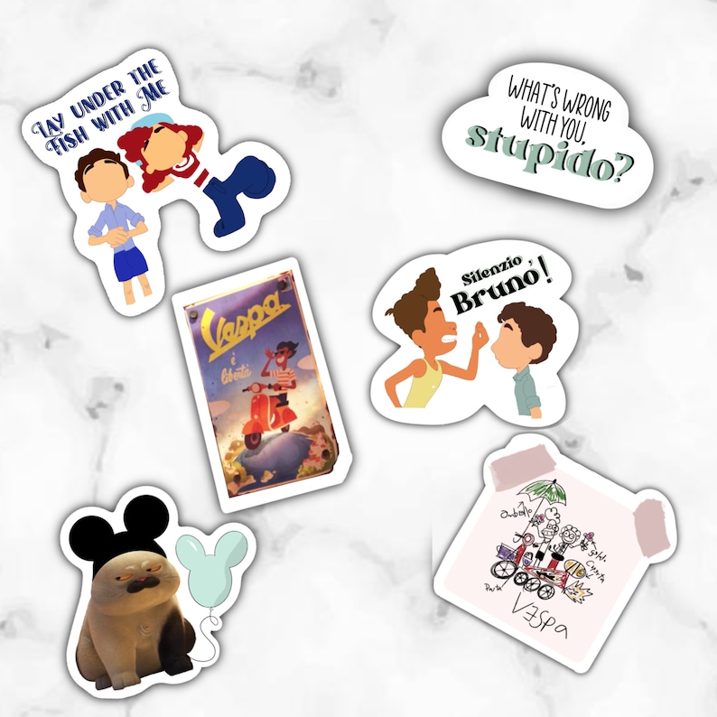 Luca Sticker Bundle Luca Sticker Disney Sticker Machiavelli - Etsy España