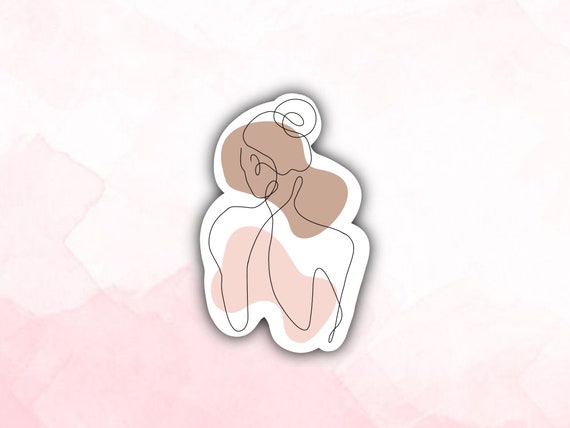 Female Back Line Art Sticker - Etsy