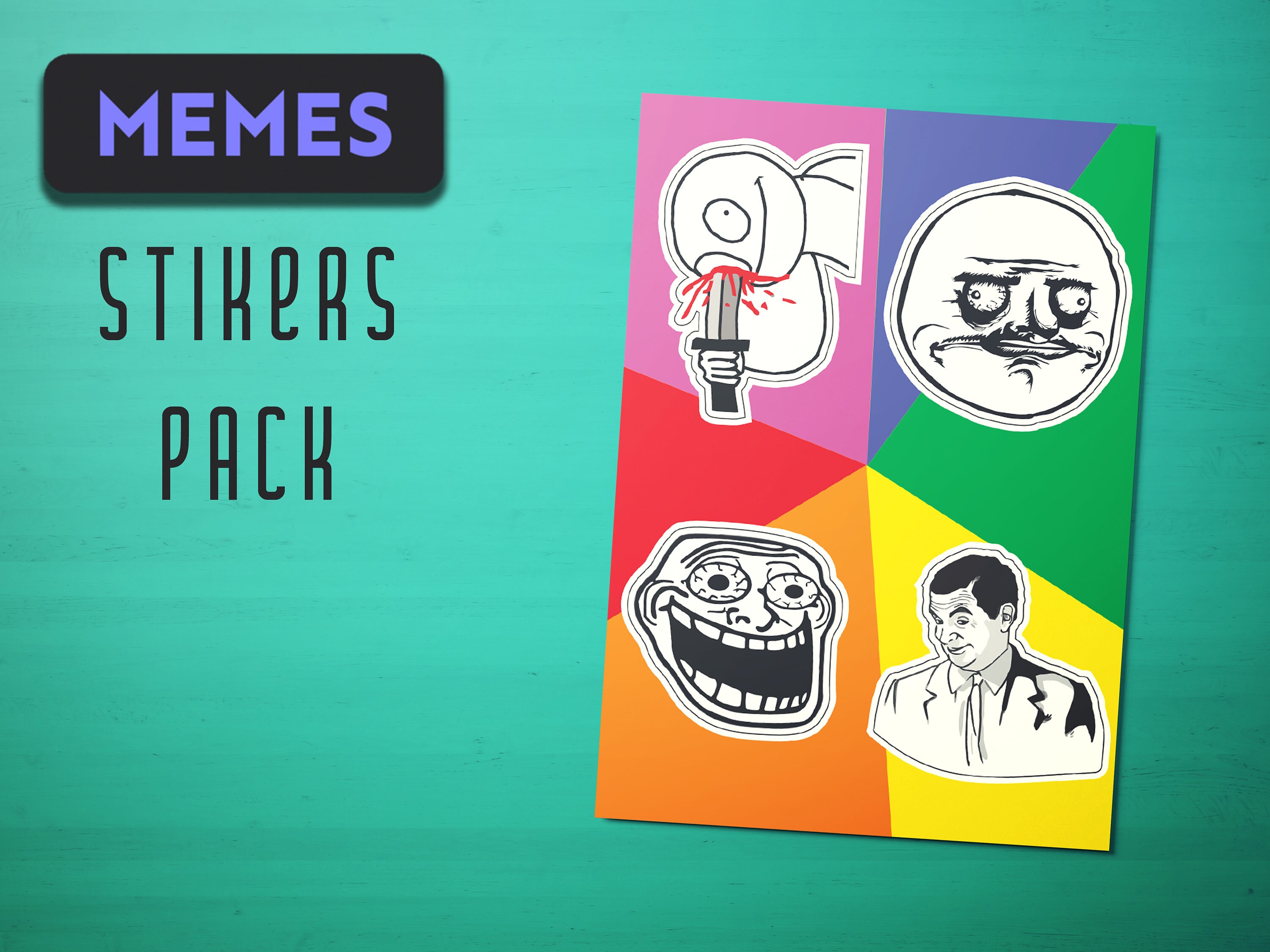 Meme stickers. Fun stickerpack. Memes sticker pack. | Etsy