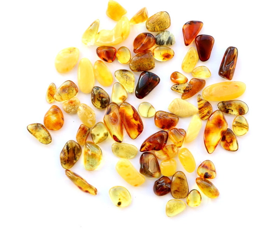 50 G. Multi Color Amber Stones, Polished Amber Pieces, Wholesale Amber ...