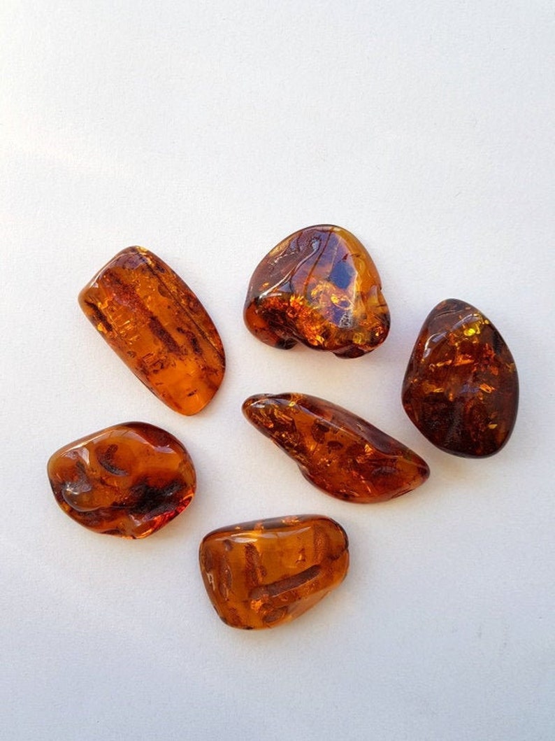 6 Baltic Amber Stones Amber Pieces Tumbled Amber Amber - Etsy