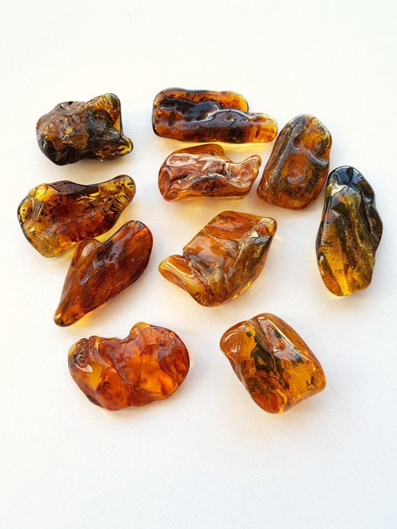 10 Large Amber Nuggets Amber Stones Amber Material Amber | Etsy