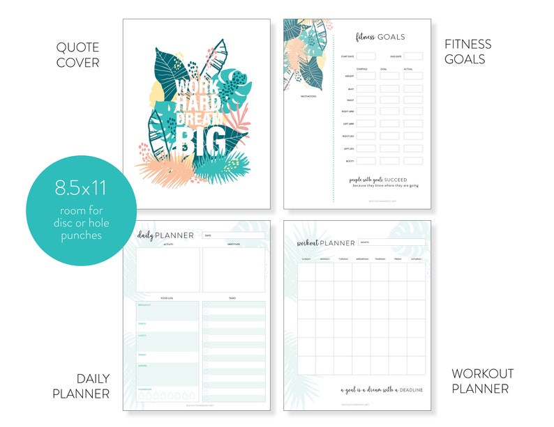 Digital Fitness Tracker | 8.5 X 11, Letter Size | Download & Print ...