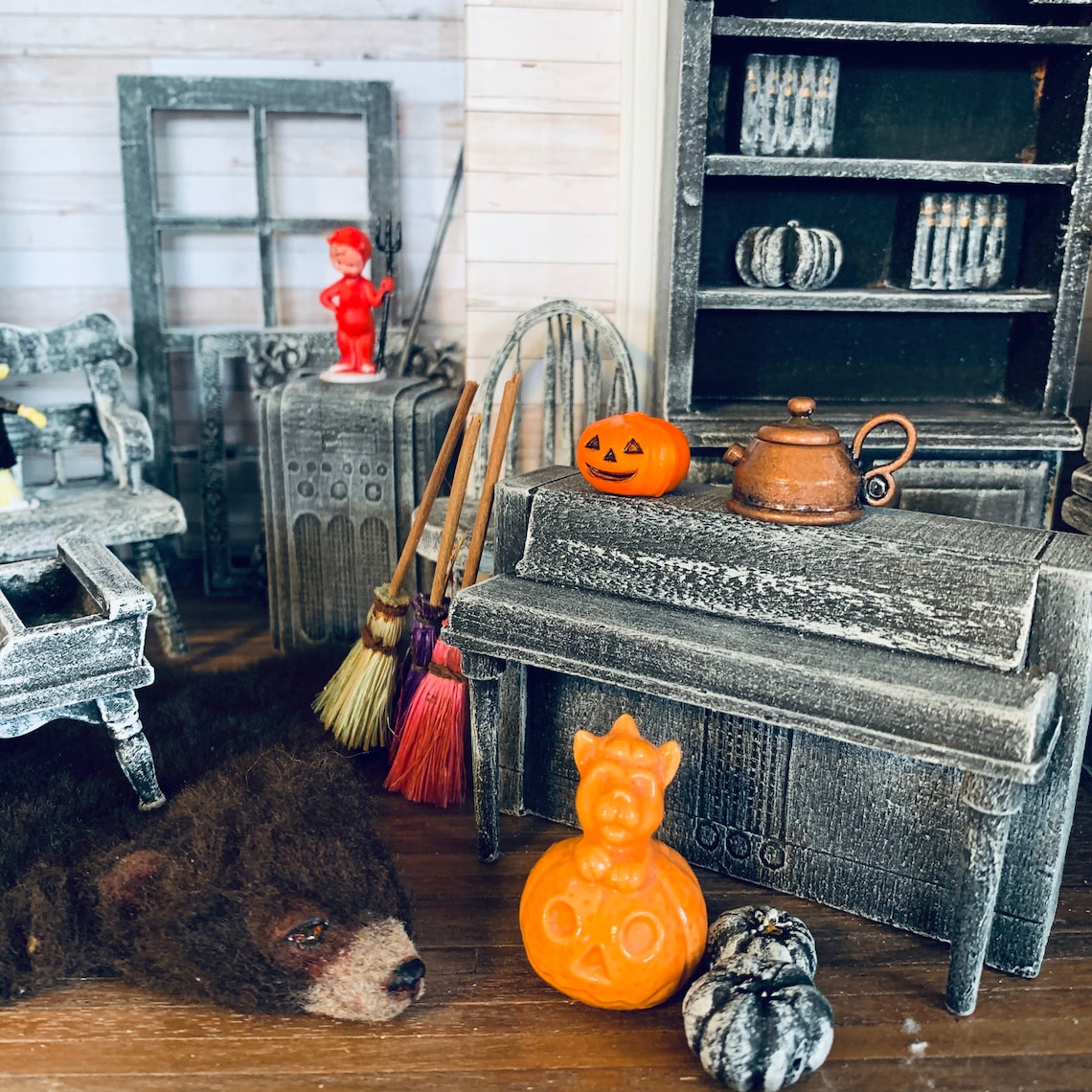 Halloween Haunted Dollhouse Furniture Spooky Miniature Etsy