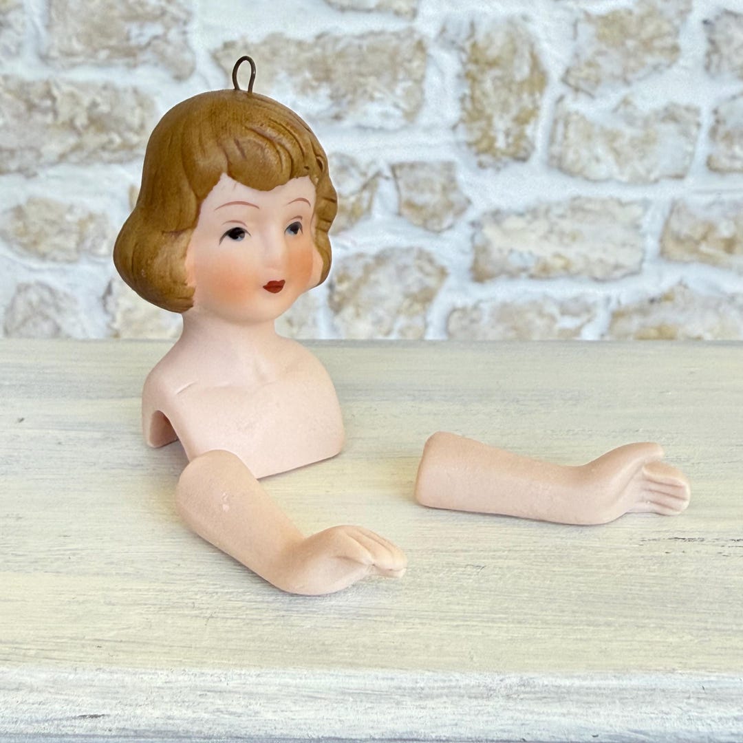 Miniature Vintage Girl Doll Head & Arms, Painted - Etsy