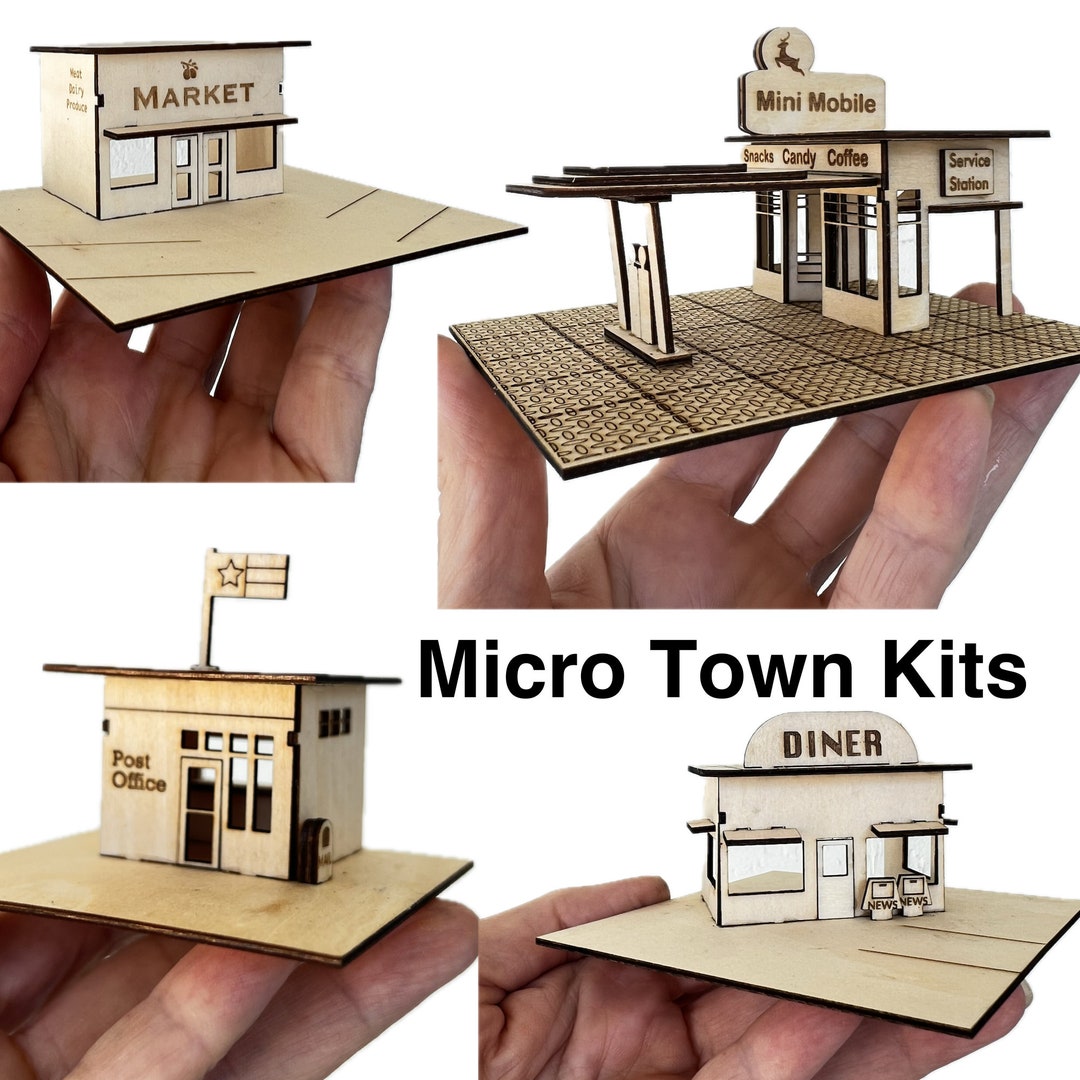 Miniature Mid Century Modern Town Building Kit, 1:144 Scale, Unfinished ...