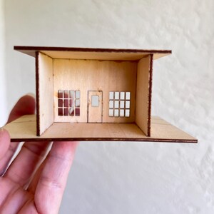 Mini Mid Century Modern Town Building Kit, Tiny Shop, Customizable, 1: ...
