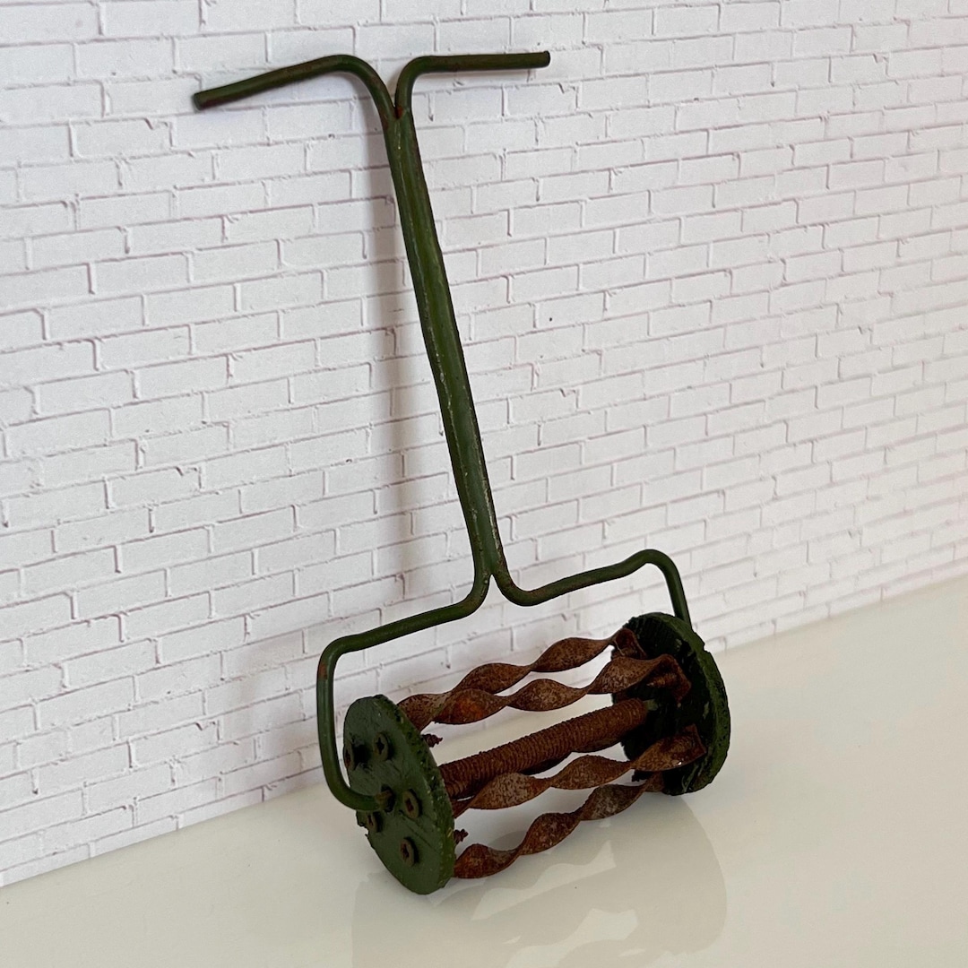Miniature Dollhouse Push Lawn Mower, Artisan, Rusty - Etsy