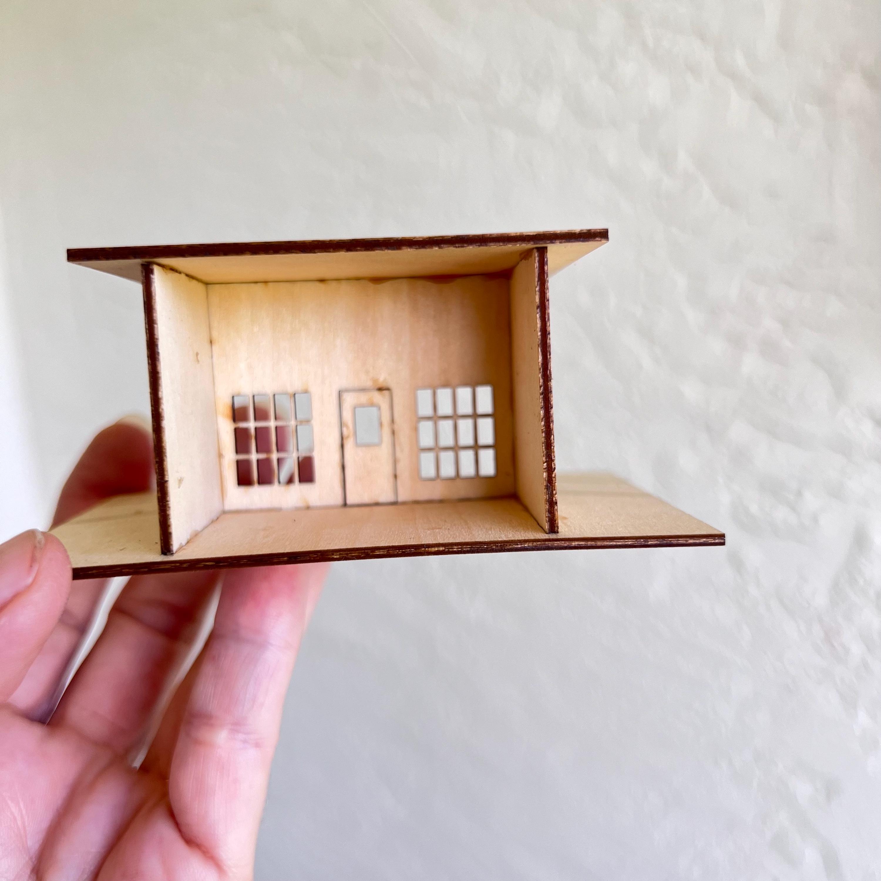 Mini Mid Century Modern Town Building Kit, Tiny Shop, Customizable, 1: ...